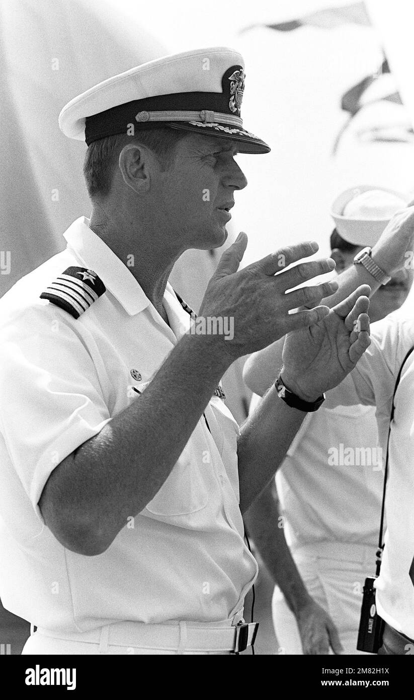 Captain Carl A. Anderson, Commanding Officer of the Aegis guided ...