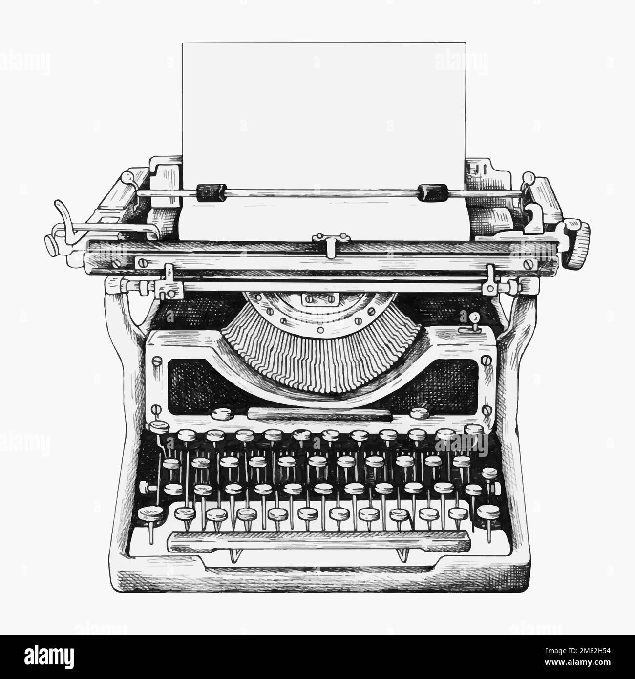 Old black typewriter on Stock Vector Images - Alamy