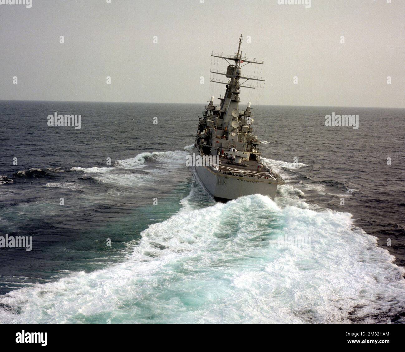 Aerial port quarter view of the Virginia class nuclear-powered guided ...