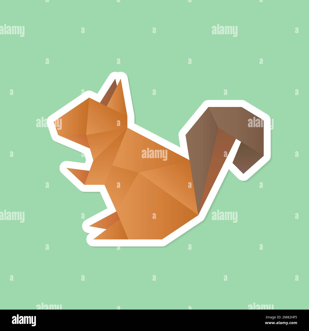 Squirrel paper craft animal sticker vector Stock Vector Image & Art - Alamy