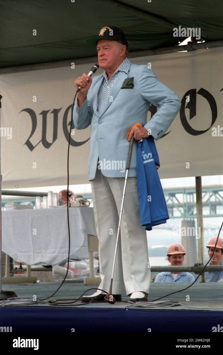 Bob Hope entertains sailors and shipyard workers during a 30-minute ...