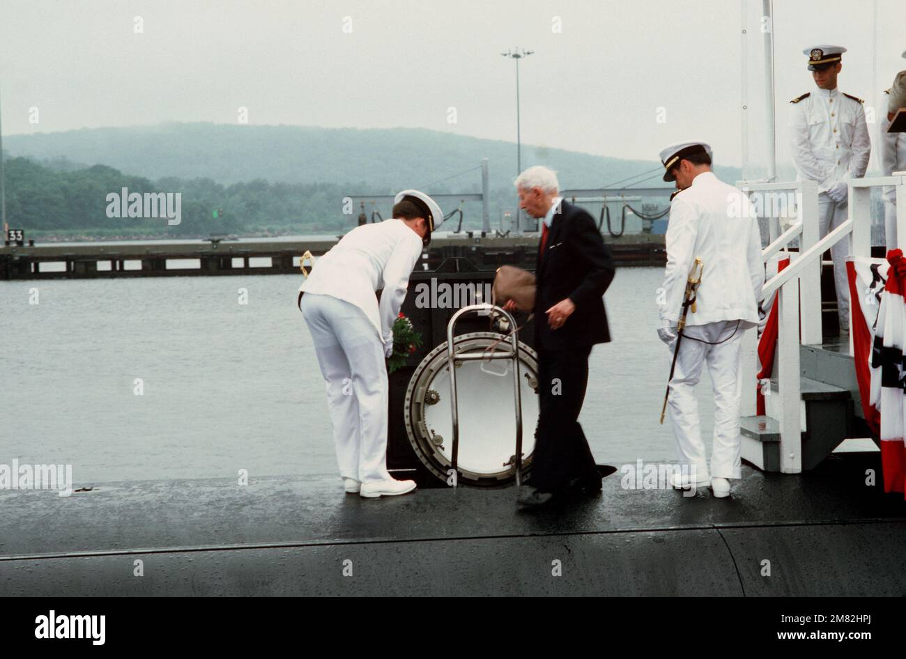 Retired Vice Admiral Hyman G. Rickover prepares to enter the nuclear ...