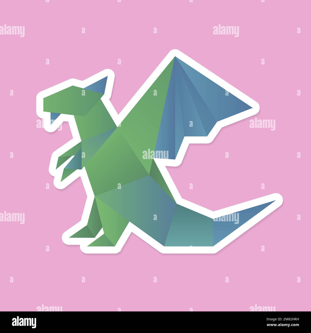 Handmade paper craft dragon cut out vector Stock Vector Image & Art - Alamy
