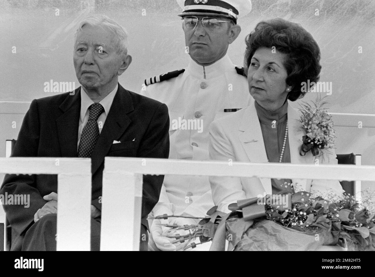 Seated on the speakers platform during the commissioning ceremony for ...