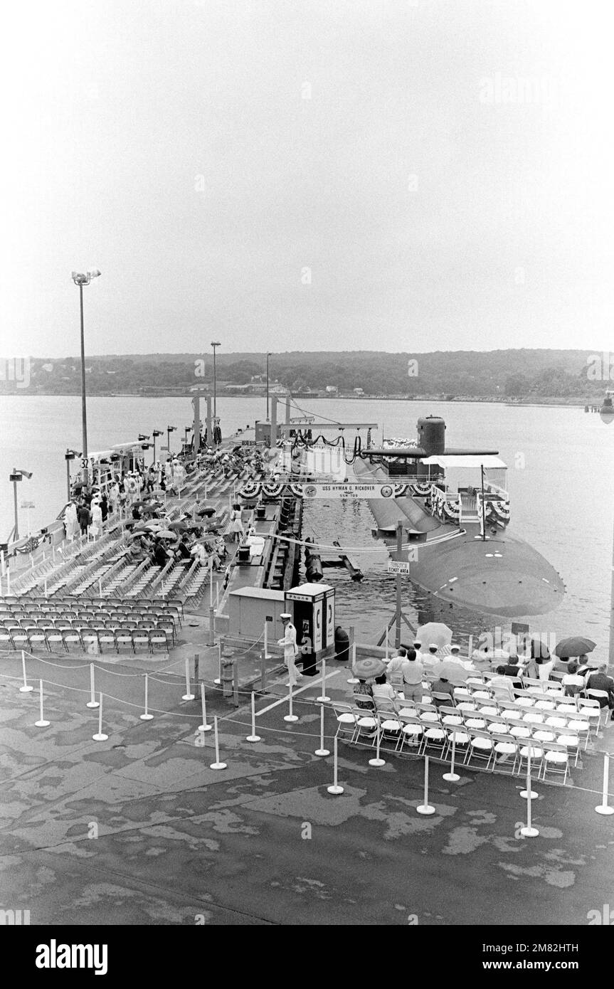 An elevated starboard bow view of the Los Angeles class nuclear-powered ...
