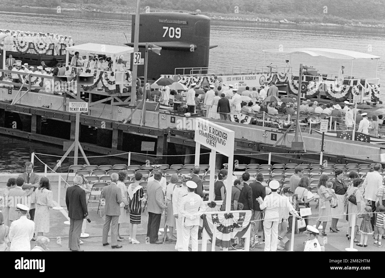 Guests arrive for the commissioning of the Los Angeles class nuclear ...