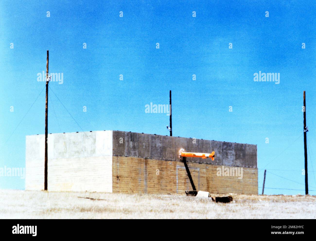 A conventionally armed Tomahawk land attack cruise missile strikes a ...