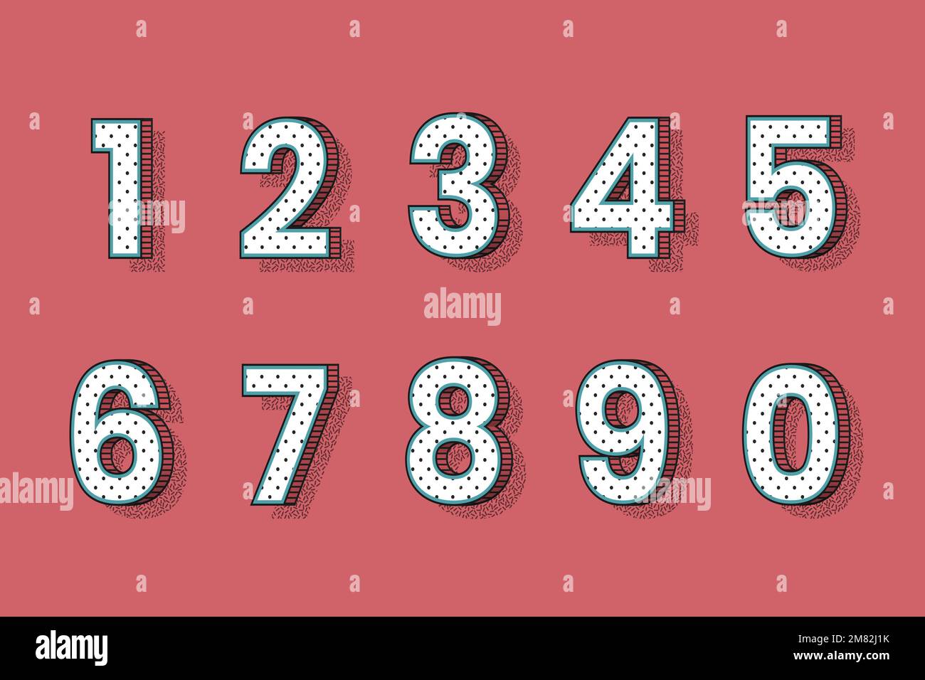 Isometric halftone font numbers 0-9 vector set Stock Vector Image & Art ...