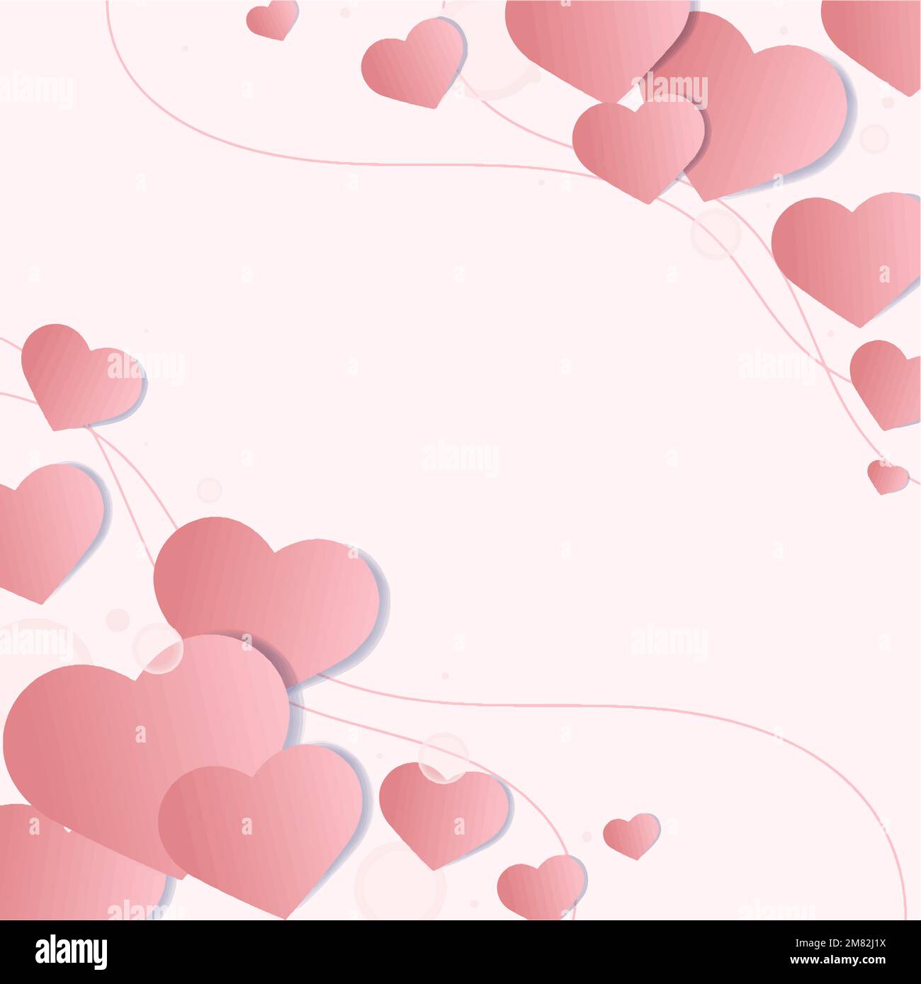 Vector heart decorated border pink background Stock Vector Image & Art ...