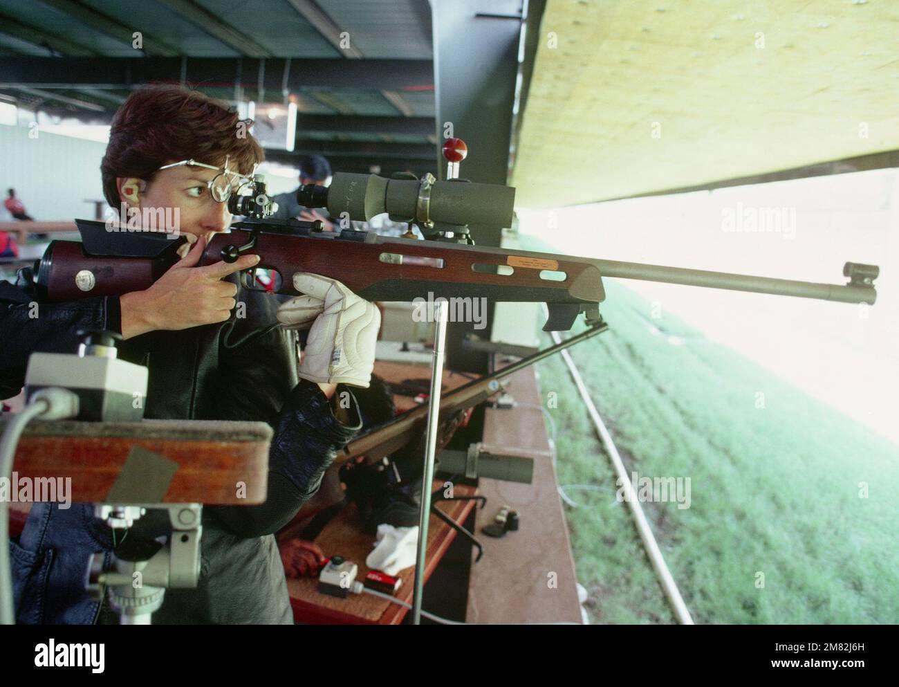 Army Reserve Captain Wanda Jewell, participates in the small-bore rifle ...