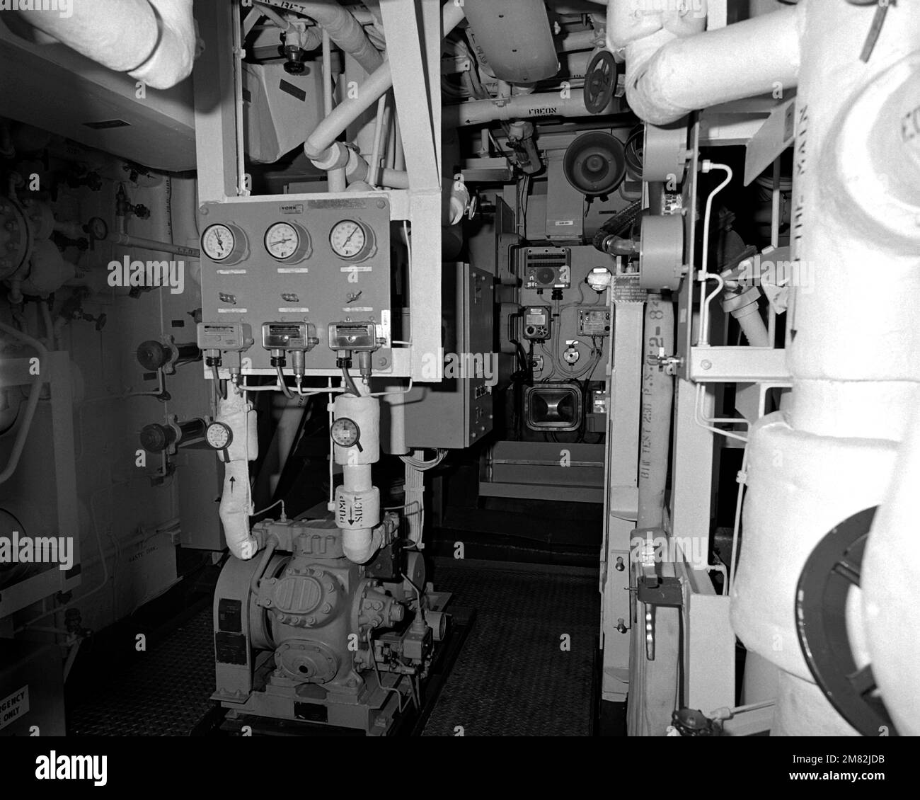 The auxiliary machinery room No. 1 aboard the guided missile frigate ...