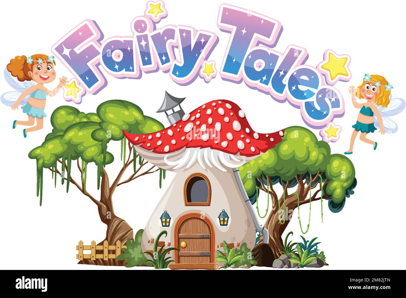 Fairy tales text design illustration Stock Vector Image & Art - Alamy