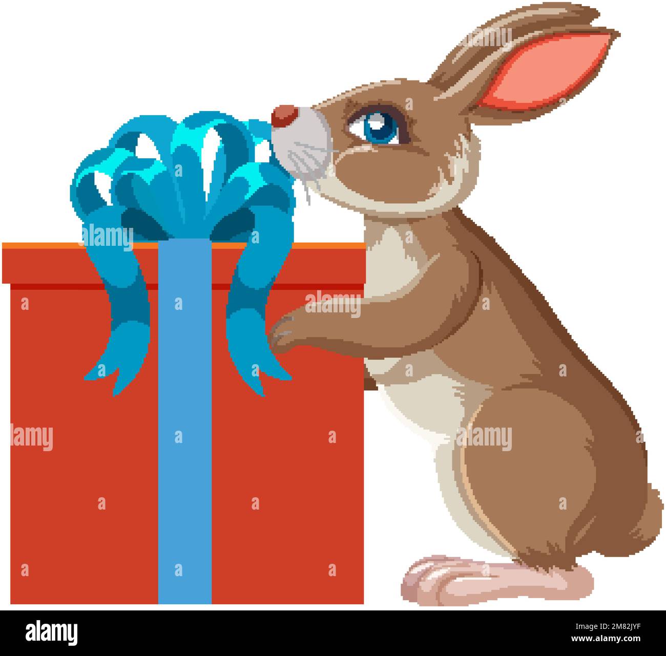 Animals background red bunny domestic Stock Vector Images - Alamy
