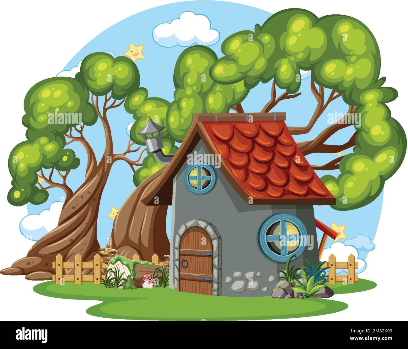 Fairytale house in cartoon style illustration Stock Vector Image & Art ...
