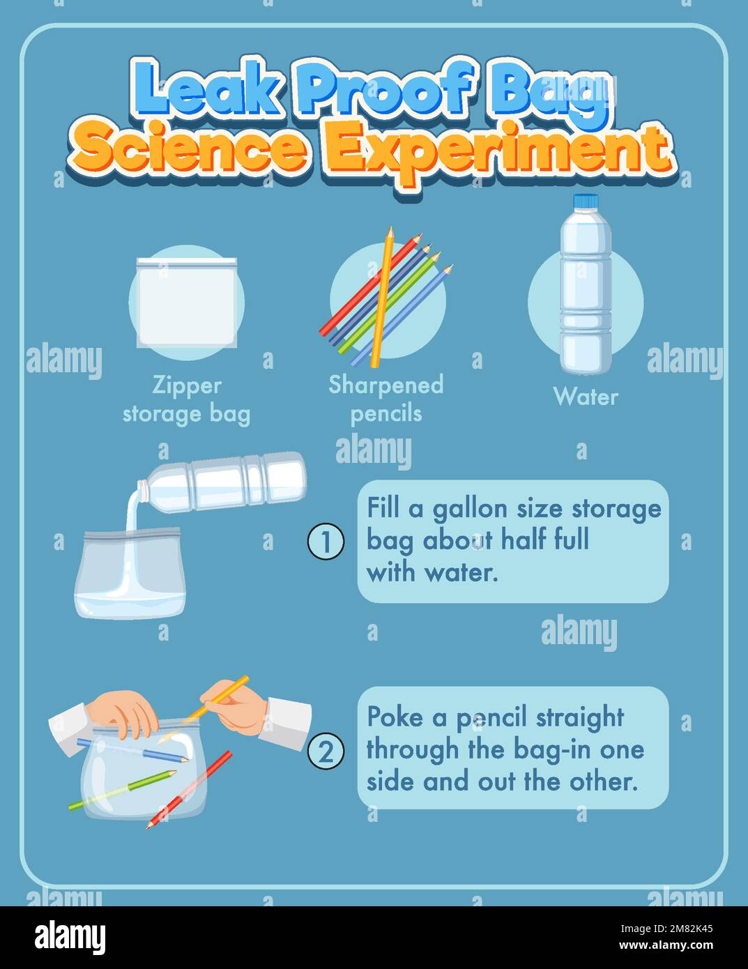 Leak proof bag science experiment illustration Stock Vector Image & Art ...