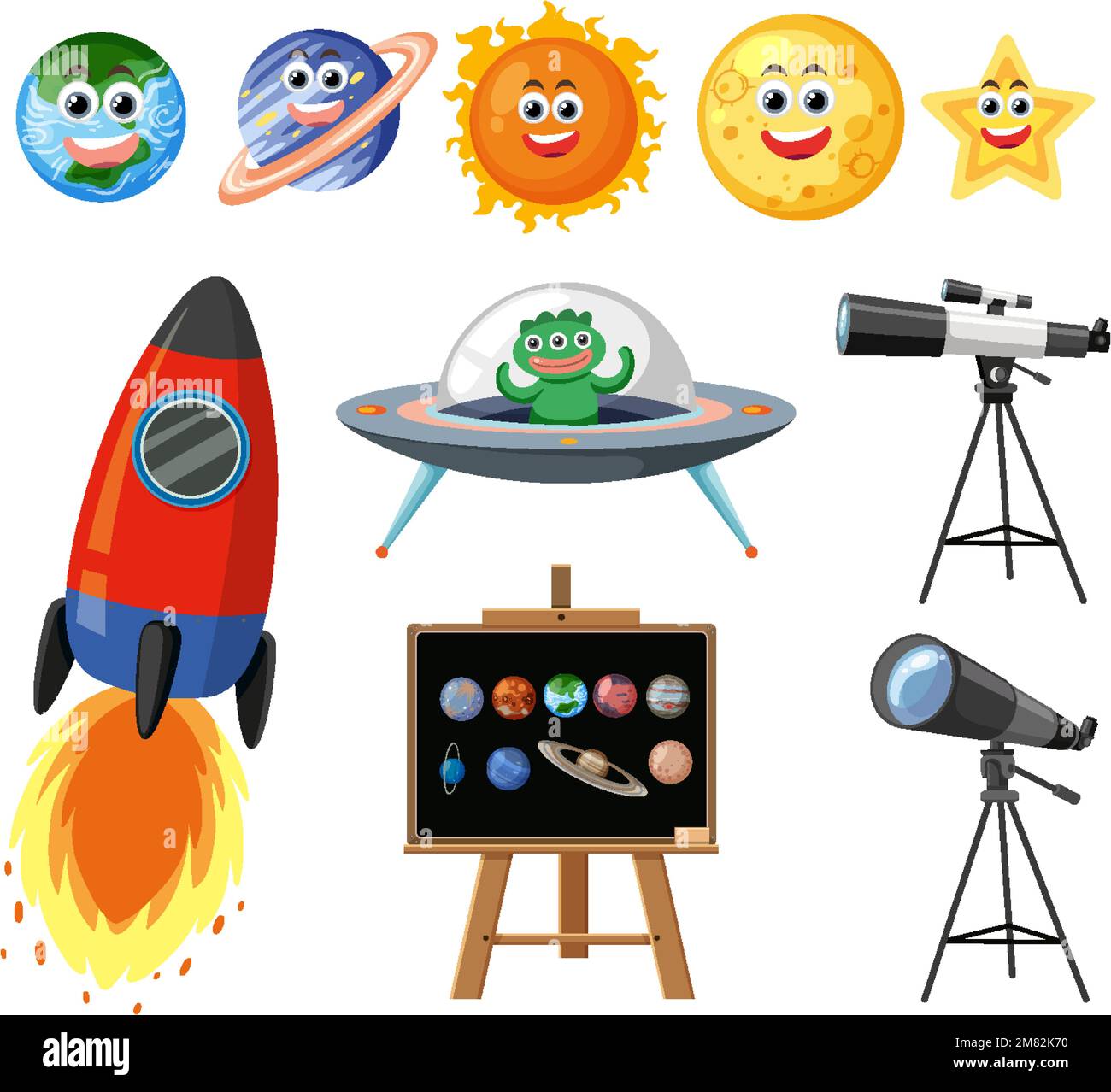 Outer Space Objects Set Illustration Stock Vector Image And Art Alamy