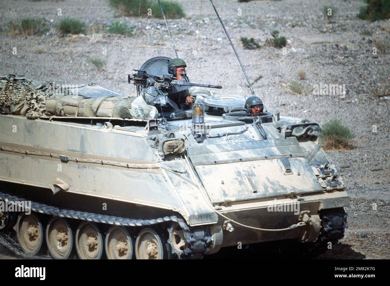 Members of the 24th Inf. Division aboard an M-113A1 armored personnel ...