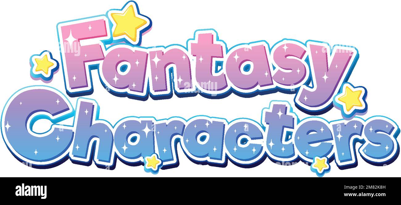 Fantasy characters text for banner design illustration Stock Vector ...