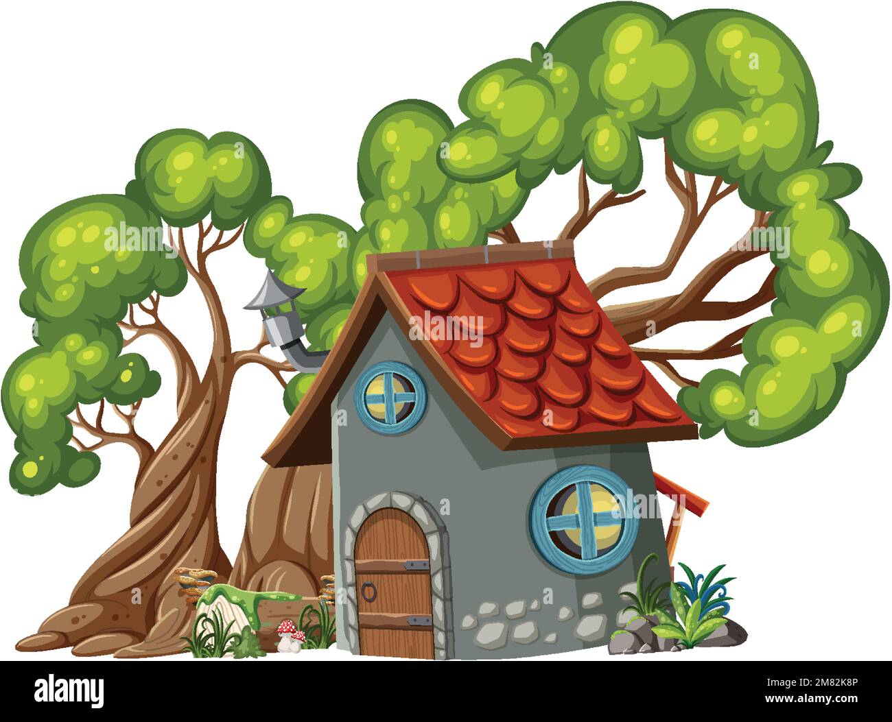 Fairytale house in cartoon style illustration Stock Vector Image & Art ...