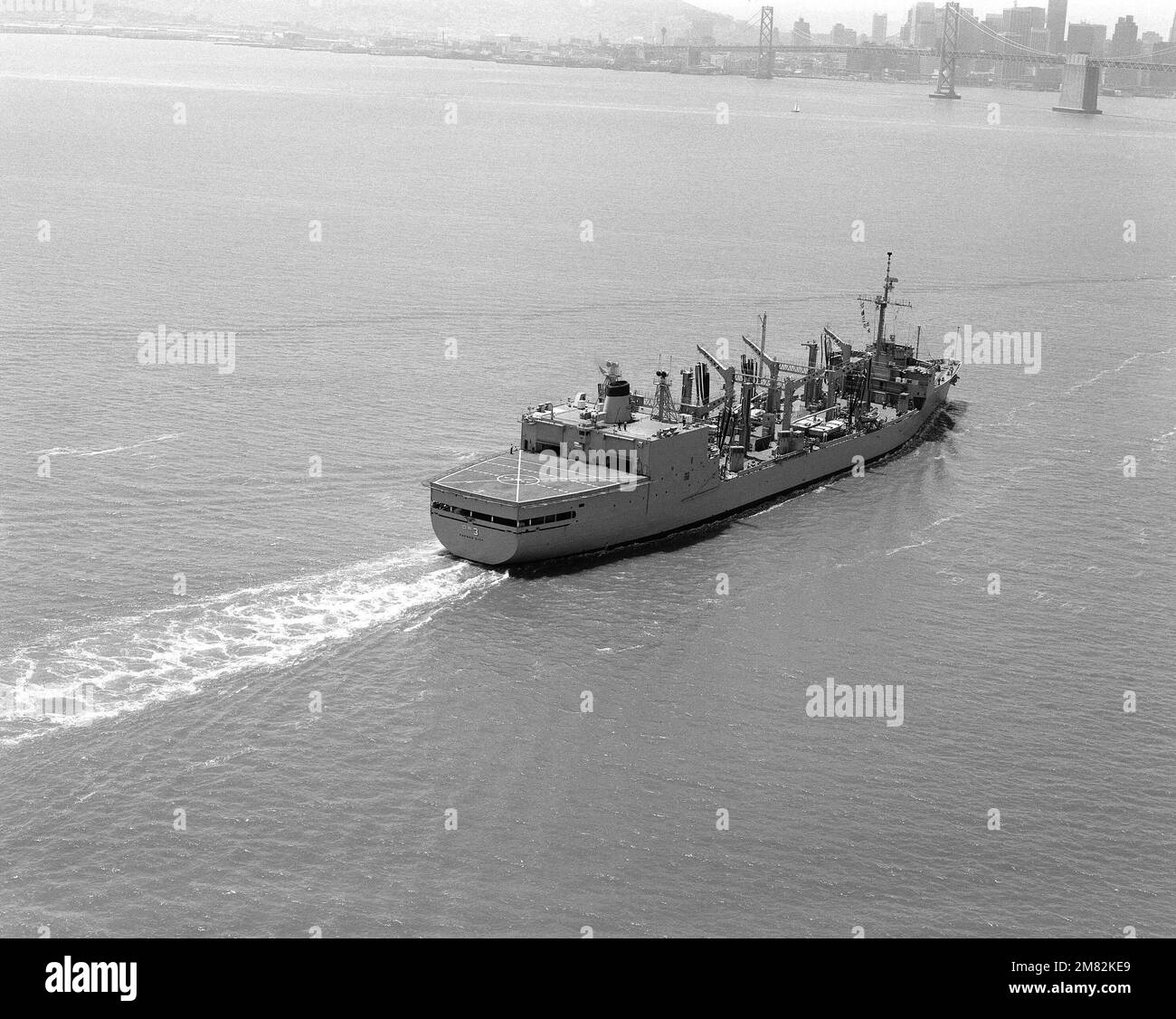 Aerial starboard quarter view of the Wichita class replenishment oiler ...