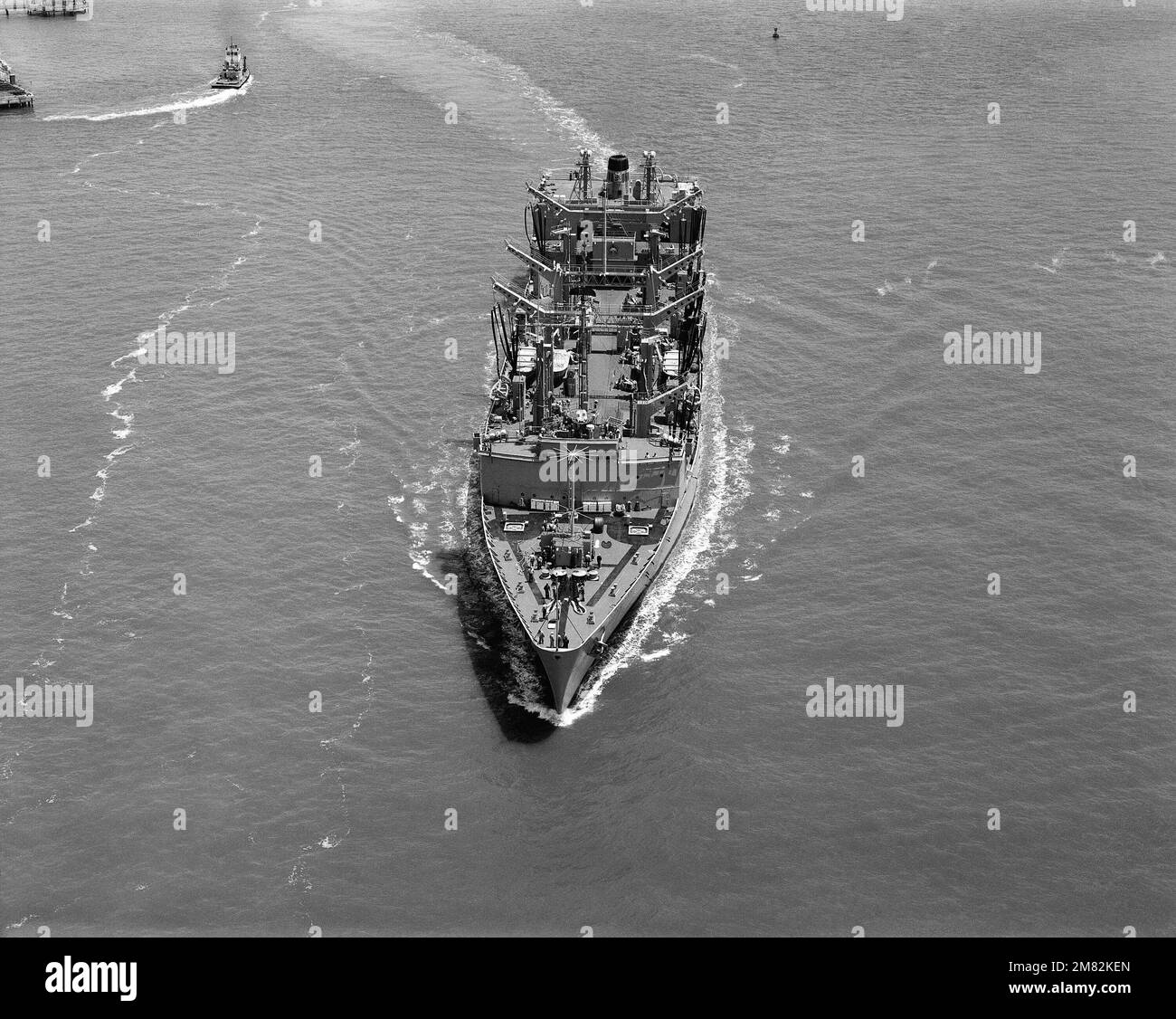 Aerial bow view of the Wichita class replenishment oiler USS KANSAS ...