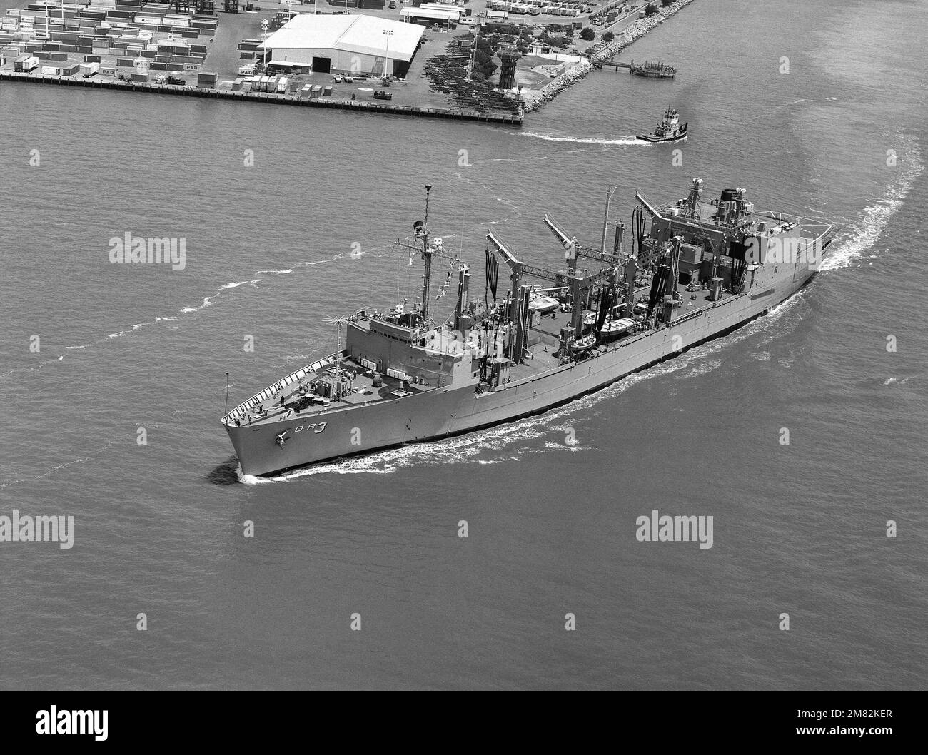 Aerial port bow view of the Wichita class replenishment oiler USS ...