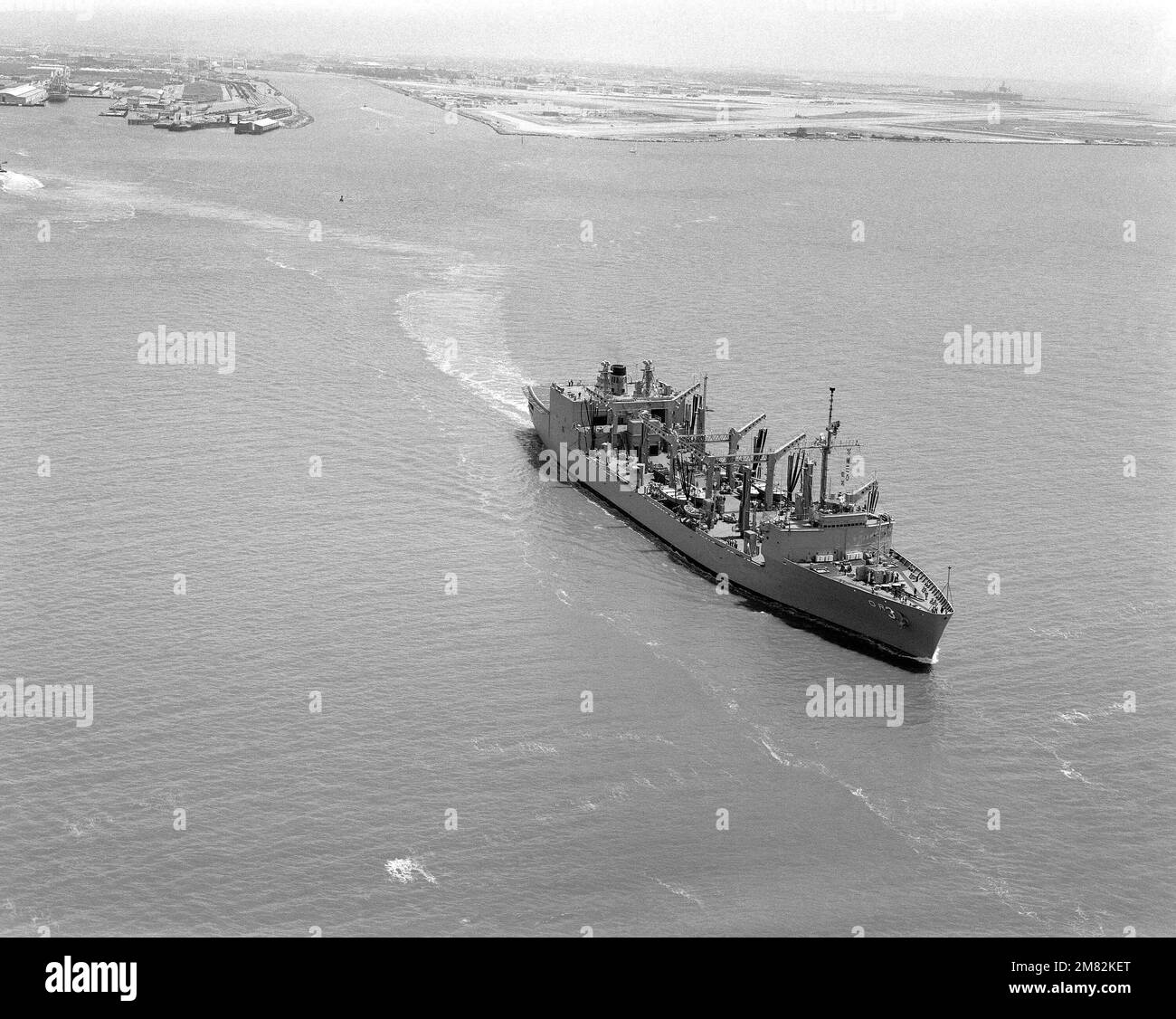 Aerial starboard bow view of the Wichita class replenishment oiler USS ...