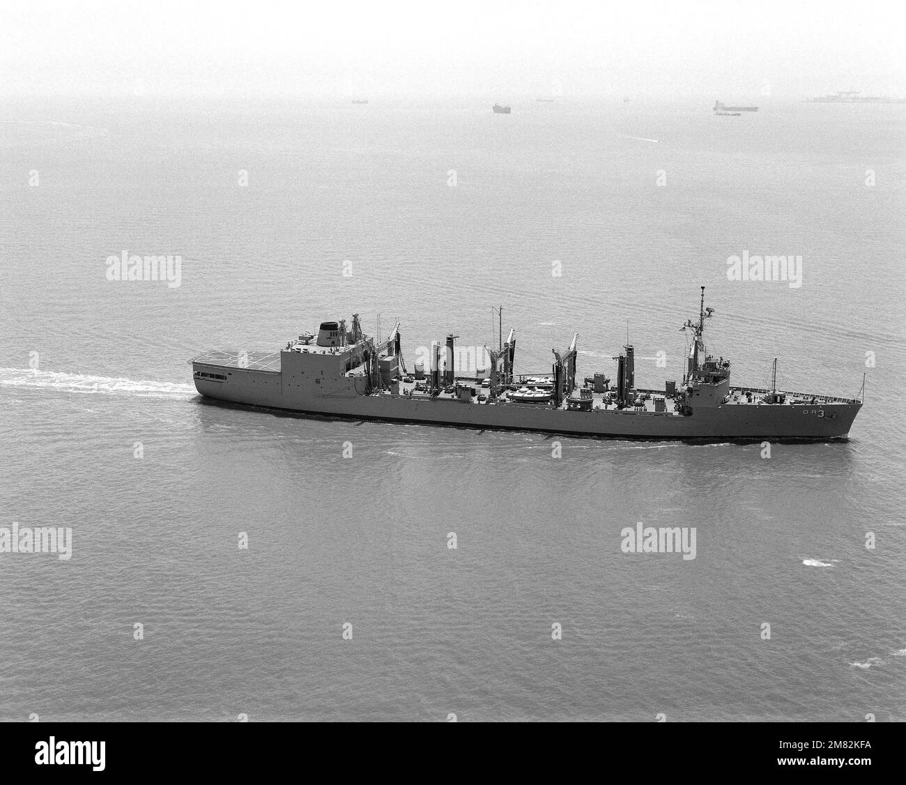 Aerial starboard beam view of the Wichita class replenishment oiler USS ...