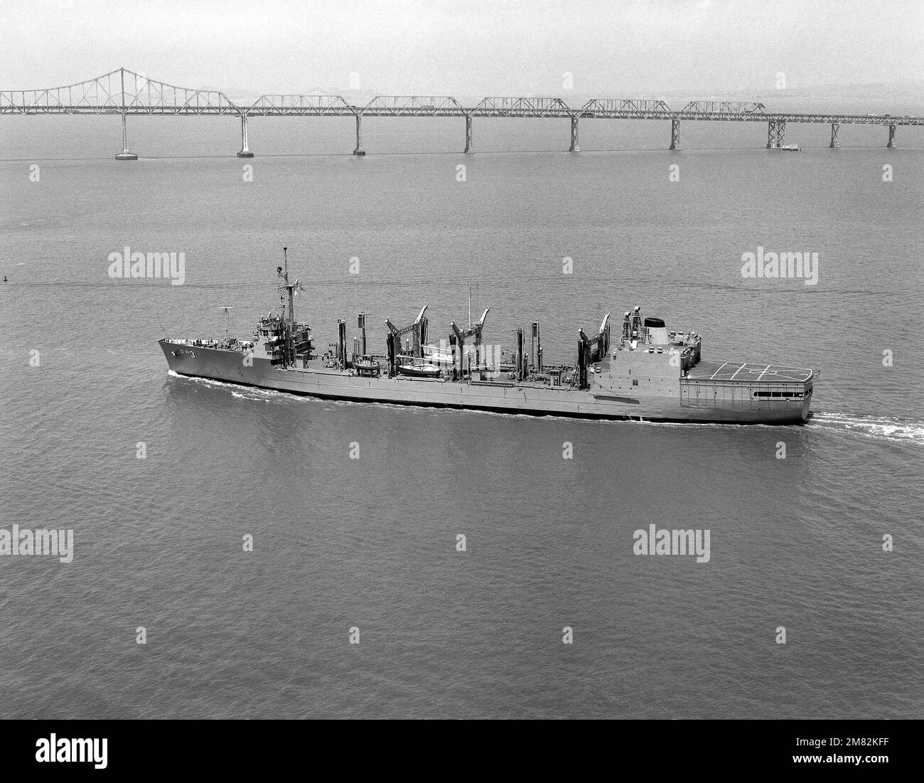 Aerial port beam view of the Wichita class replenishment oiler USS ...