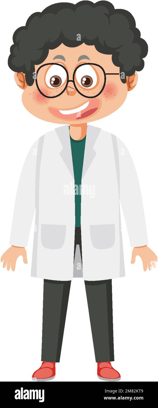 A boy wearing lab coat illustration Stock Vector Image & Art - Alamy