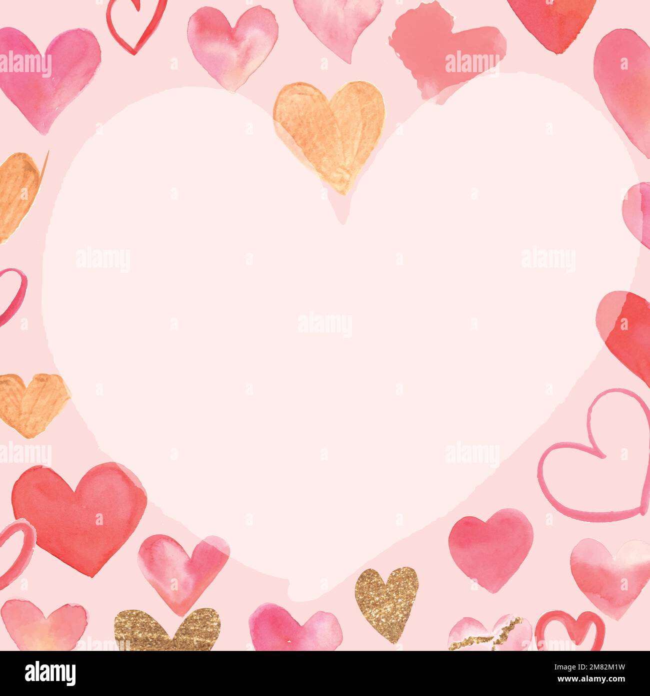Valentine’s Day frame watercolor vector Stock Vector Image & Art - Alamy