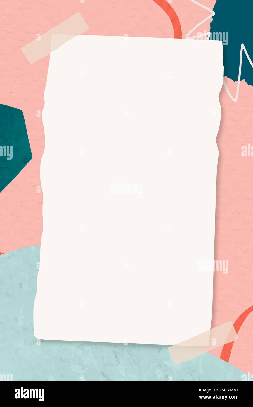 Paper note frame vector on Memphis pattern Stock Vector Image & Art - Alamy