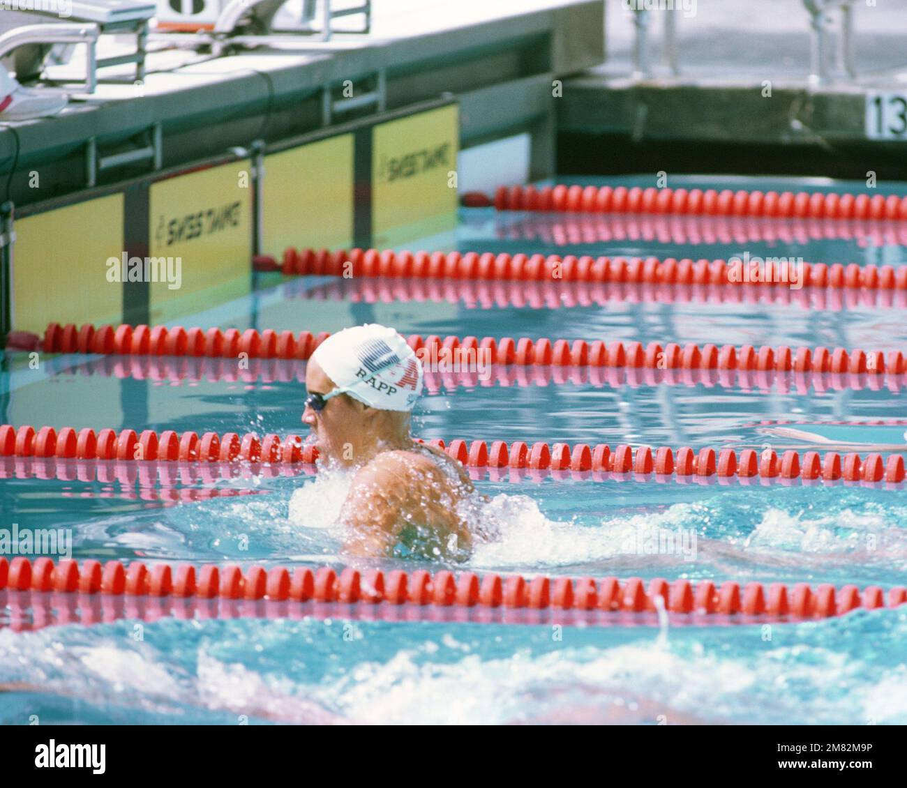 Susan Rapp, the daughter of an Army colonel, competes in a swimming ...