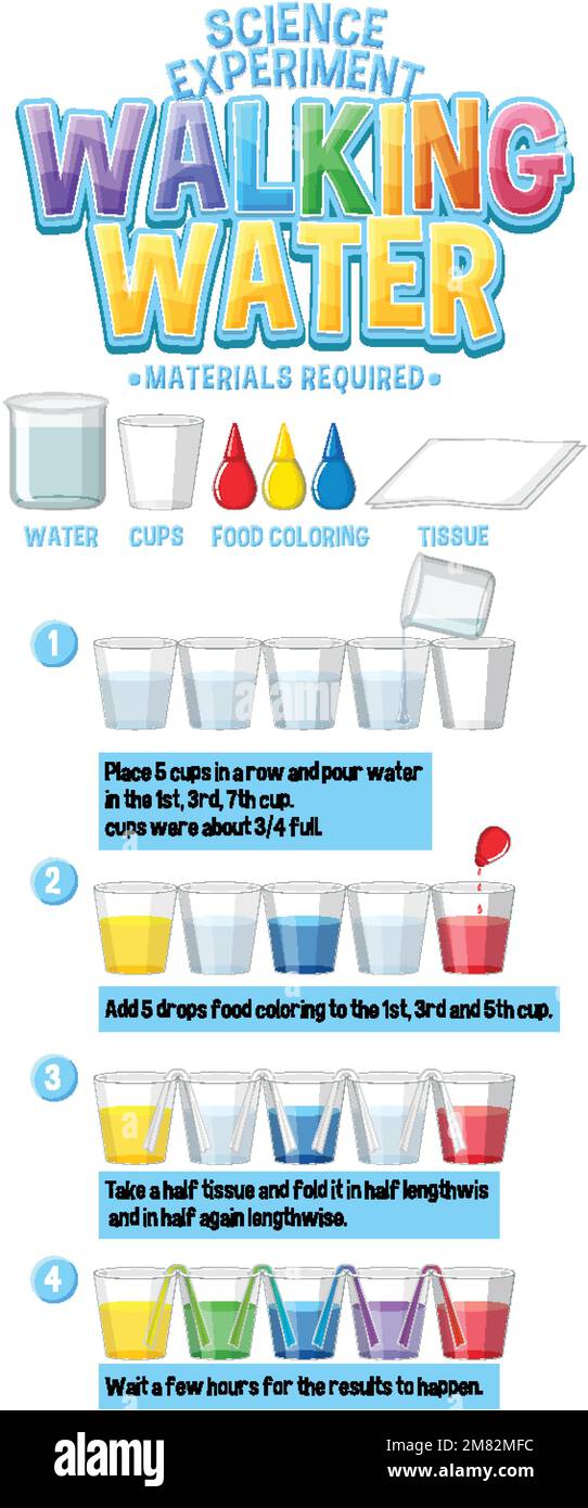 Walking water science experiment illustration Stock Vector Image & Art ...