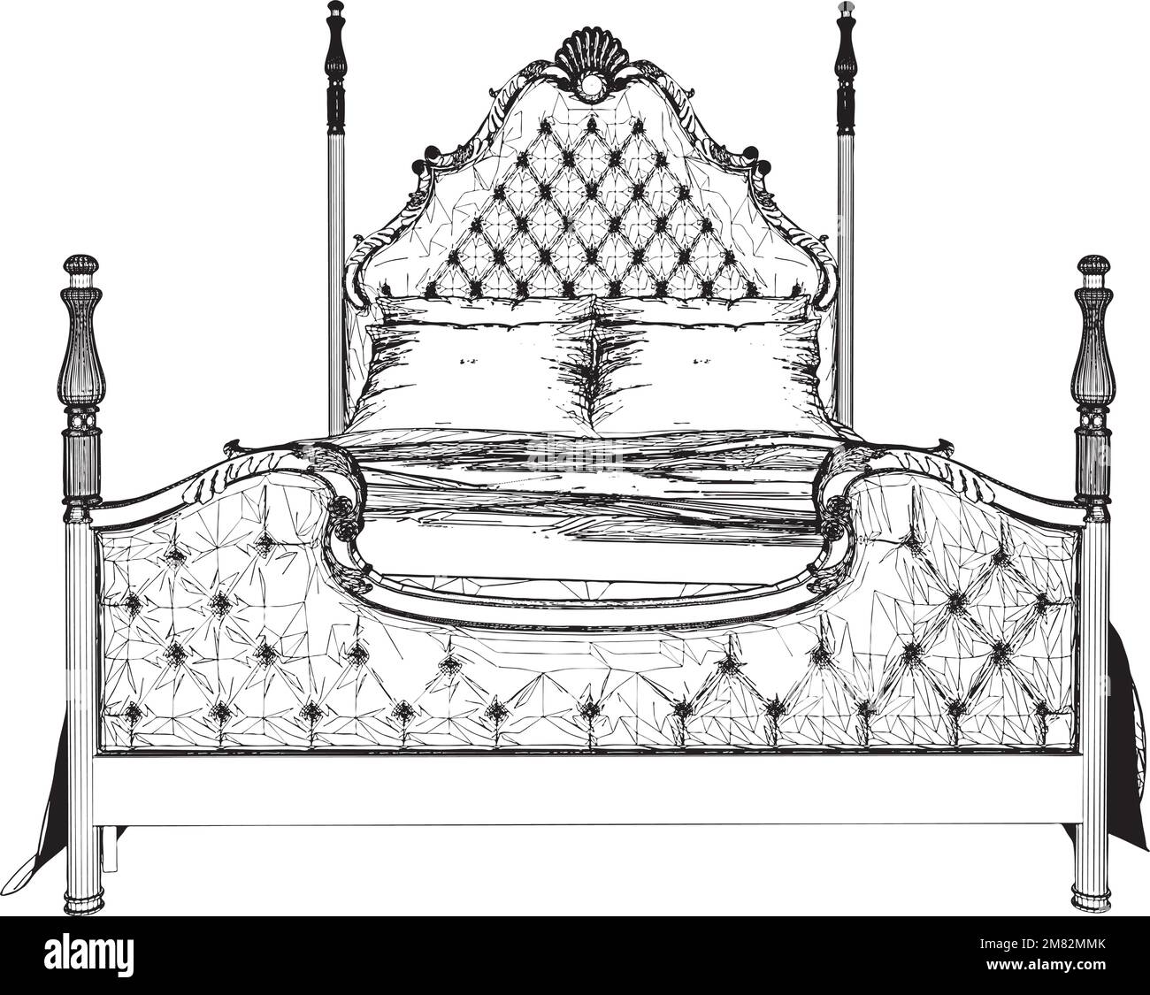 Antique Retro Bed Vector Stock Vector Image & Art - Alamy