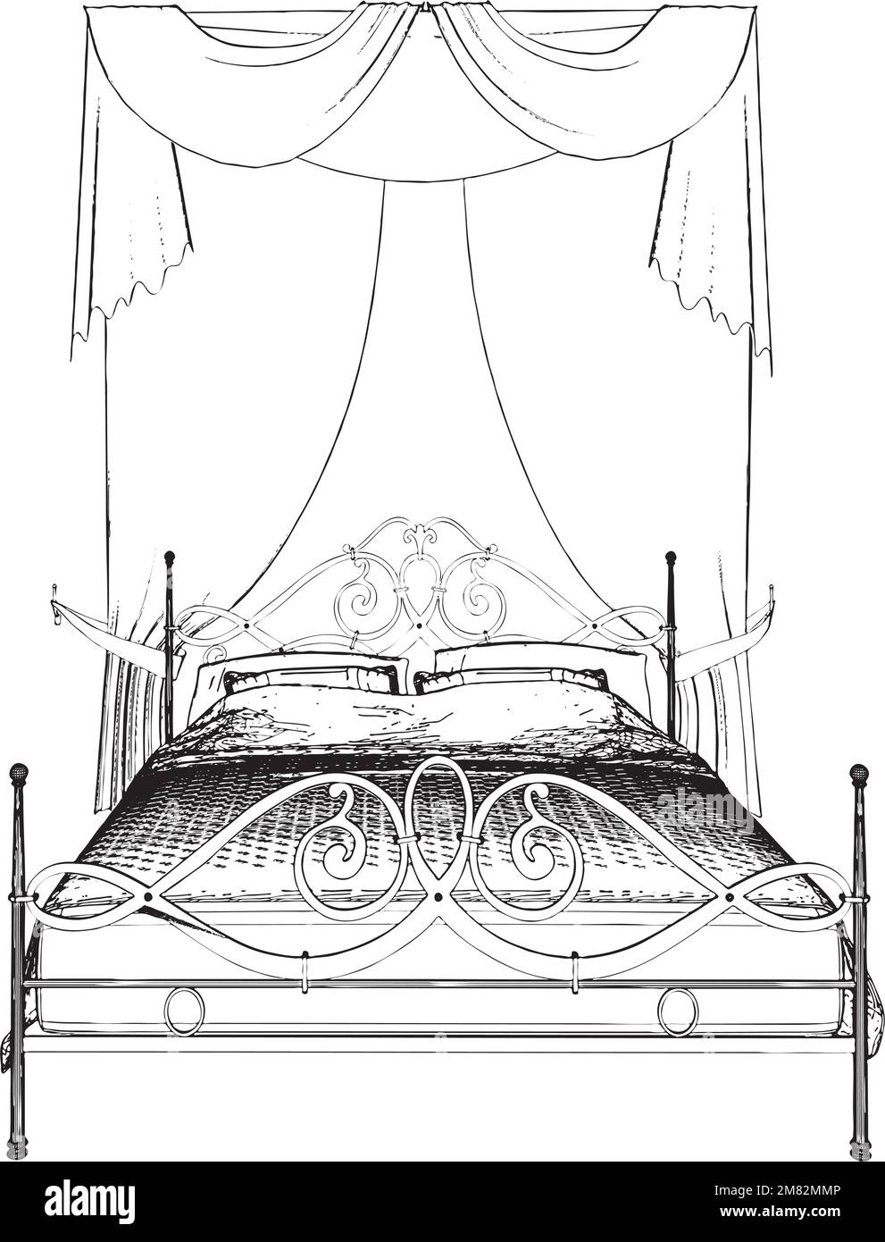 Antique Retro Bed Vector Stock Vector Image & Art - Alamy