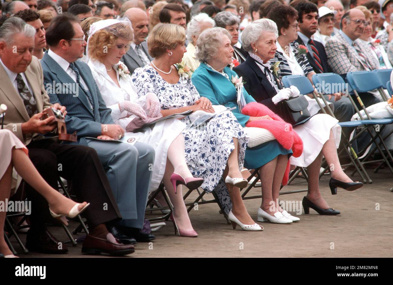 Mrs. Edna D. Woodruff, right, sponsor, sits with members of her family ...