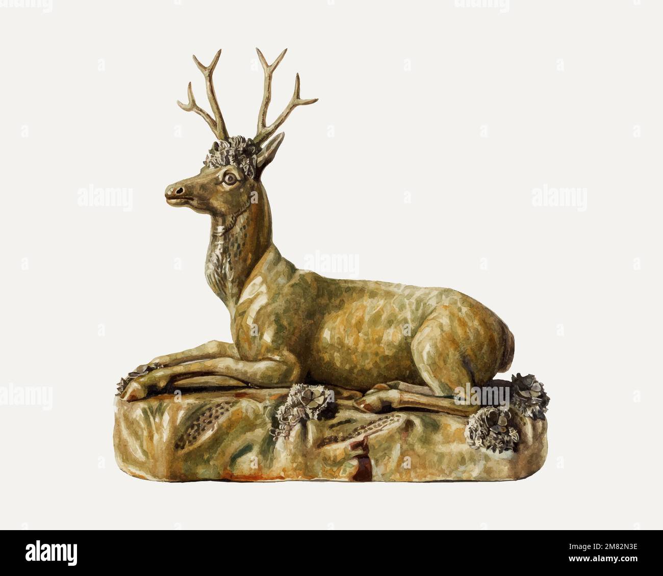 Vintage stag illustration vector, remixed from the artwork by Charles ...