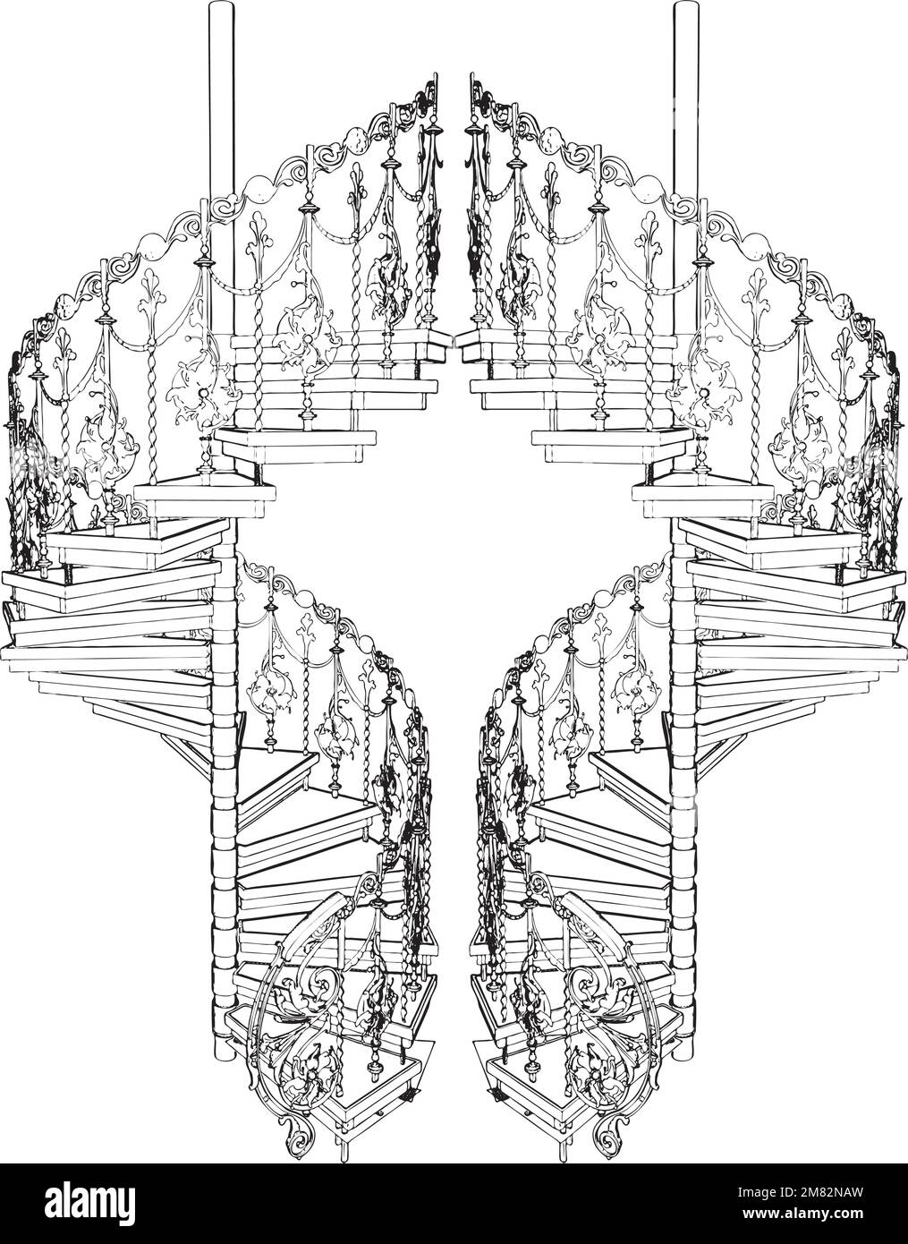 Abstract Spiral Staircases Constructions Of Line Vector Stock Vector ... Abstract Spiral Staircases Constructions Of Line Vector Stock Vector ...