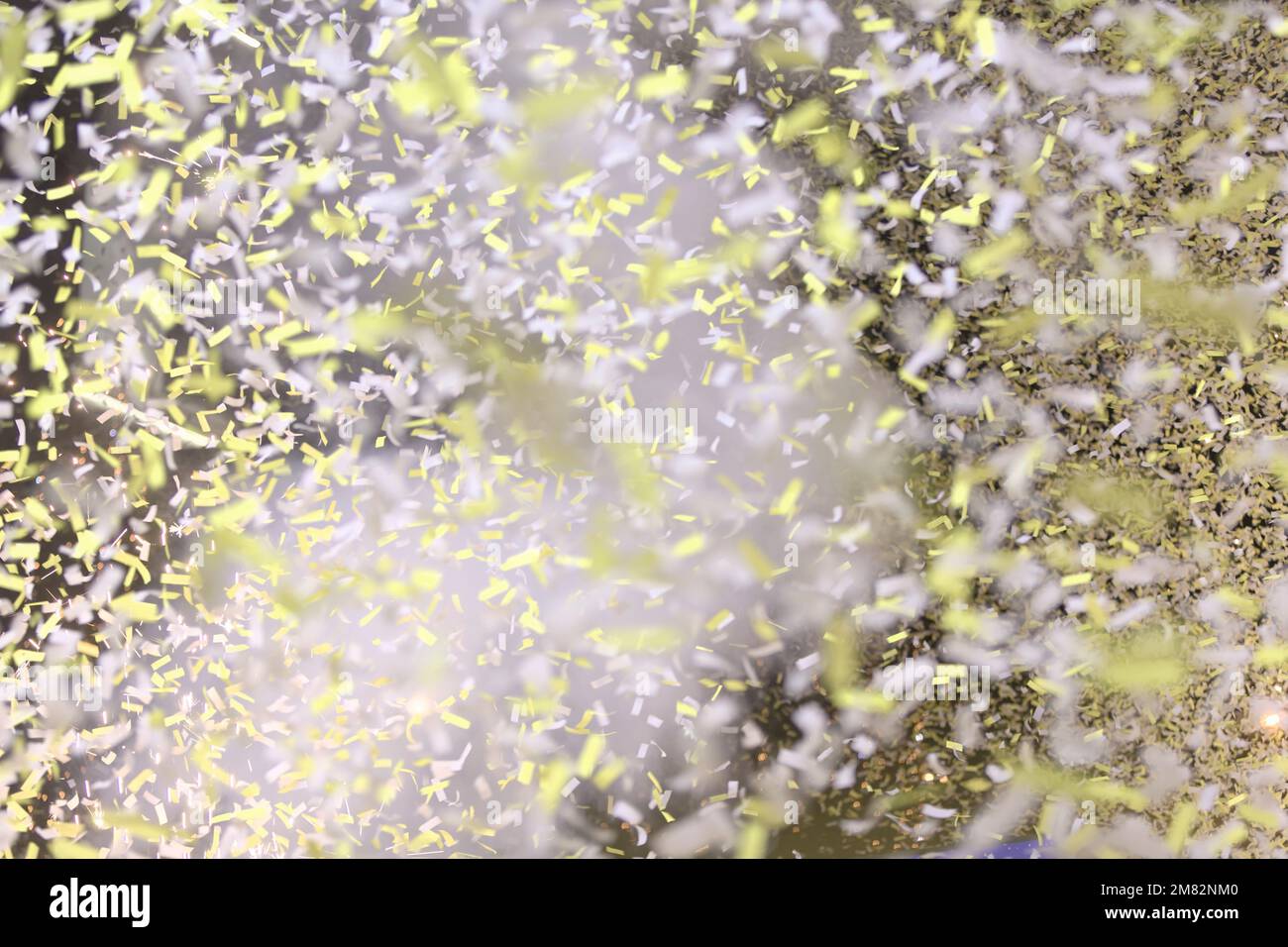 Paris, France. 20th Nov, 2022. Confetti launched during the lighting of ...