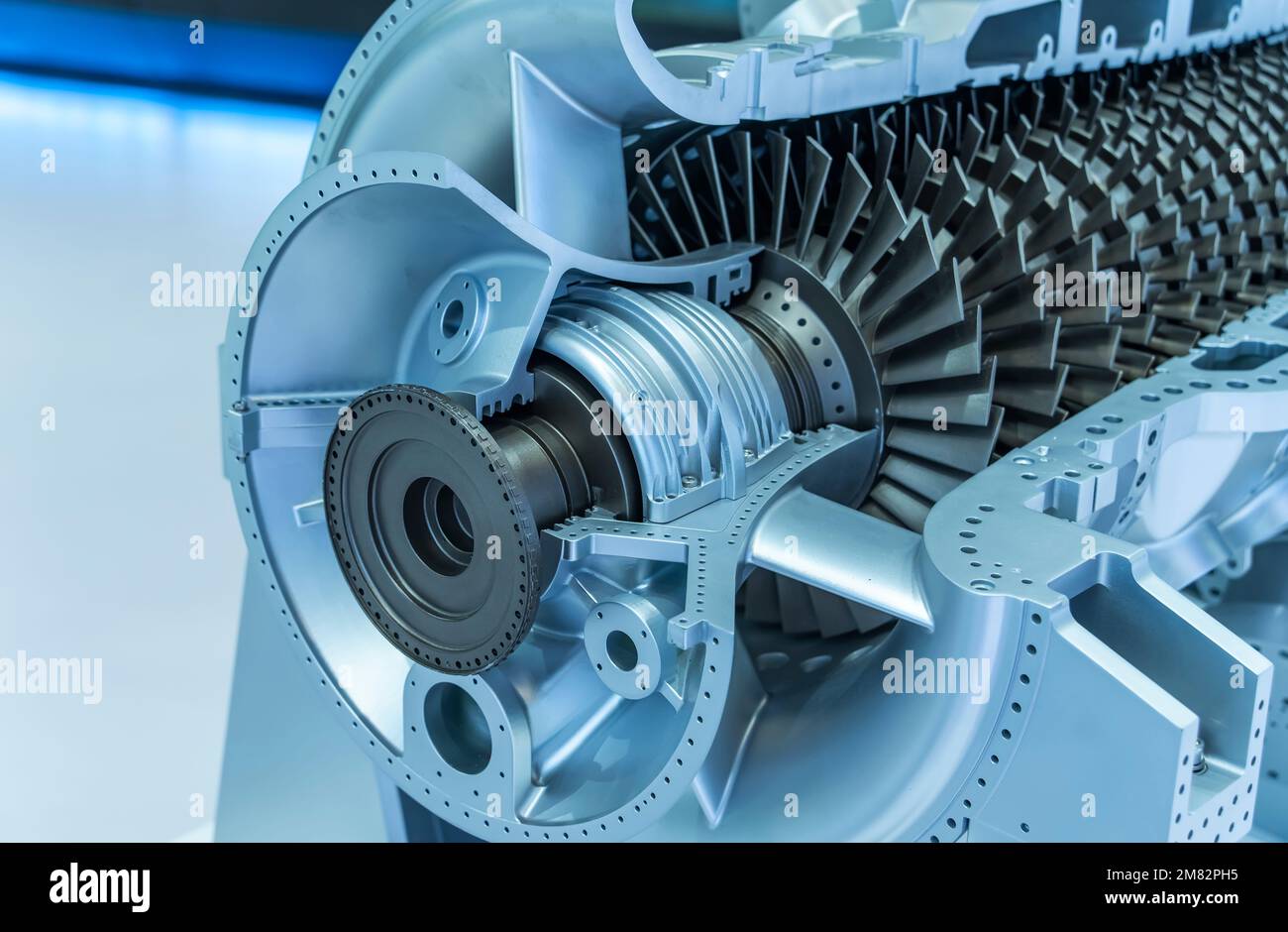 Model of turbine engine with longitudinal section for studying ...