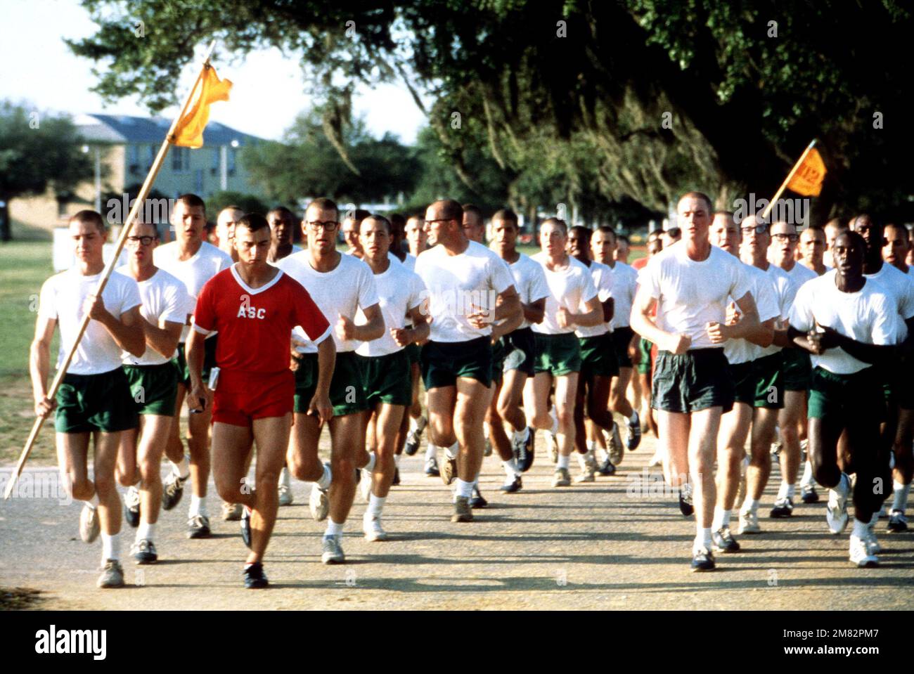 Marine recruits during physical training at the Marine Corps Recruits ...