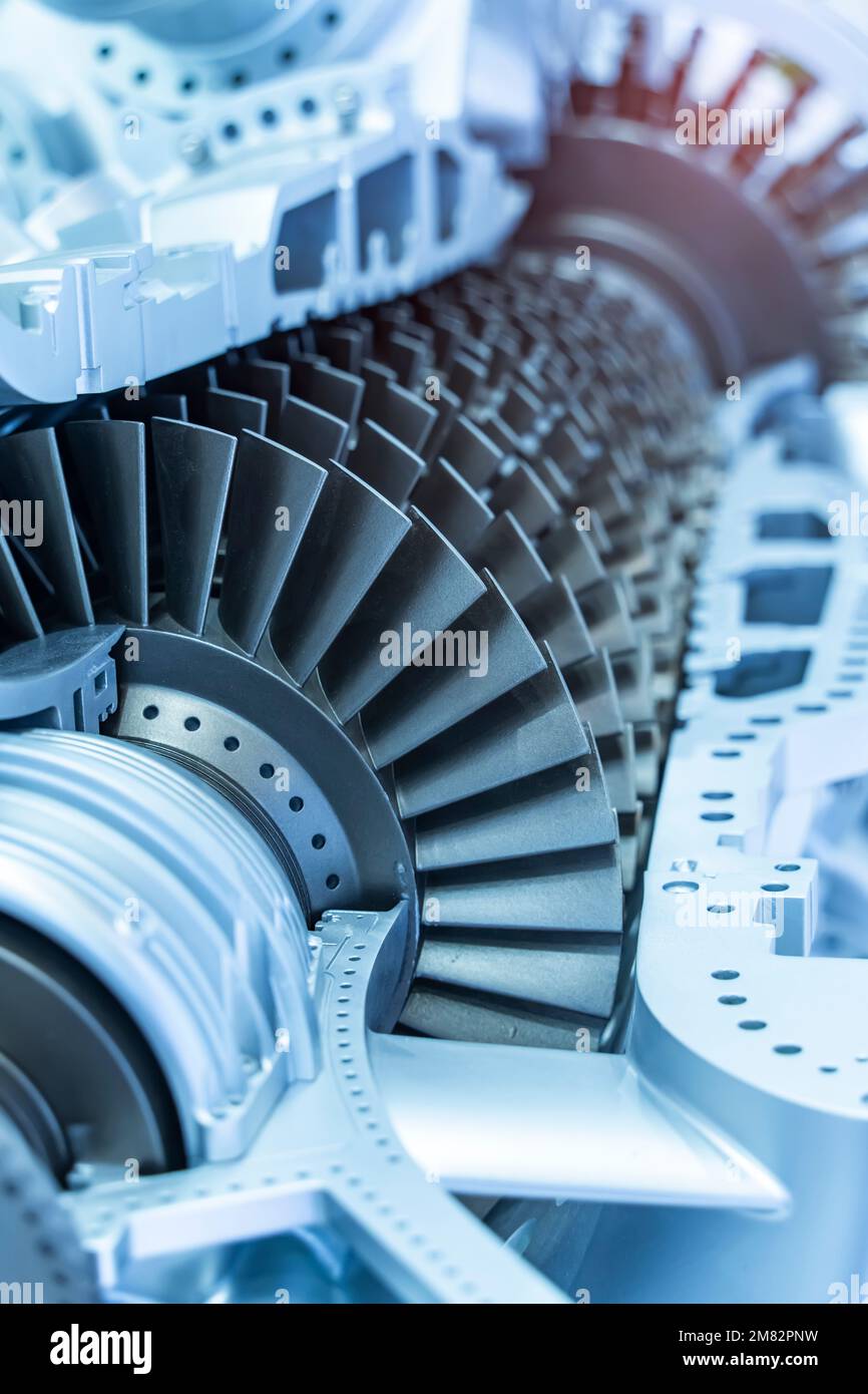 Model of turbine engine with longitudinal section for studying ...