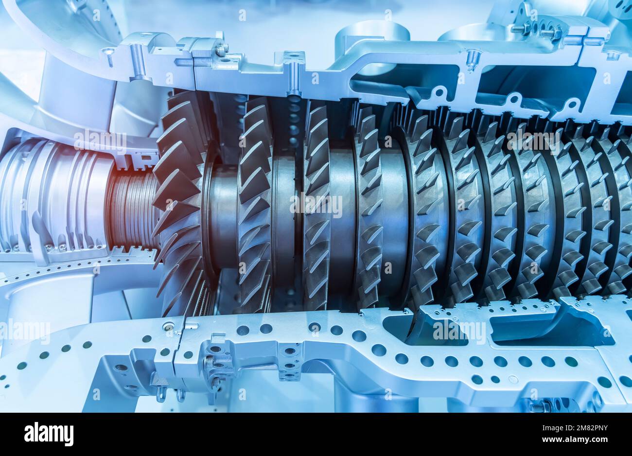 Model of turbine engine with longitudinal section for studying ...