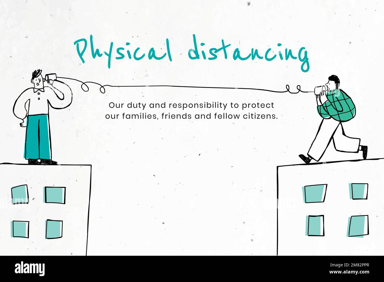 Practice physical distancing to avoid spead of Covid-19. This image is ...