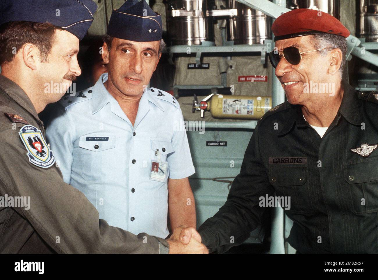 MAJ. Danny Broyles, commander, 50th Tactical Airlift Squadron, greets ...