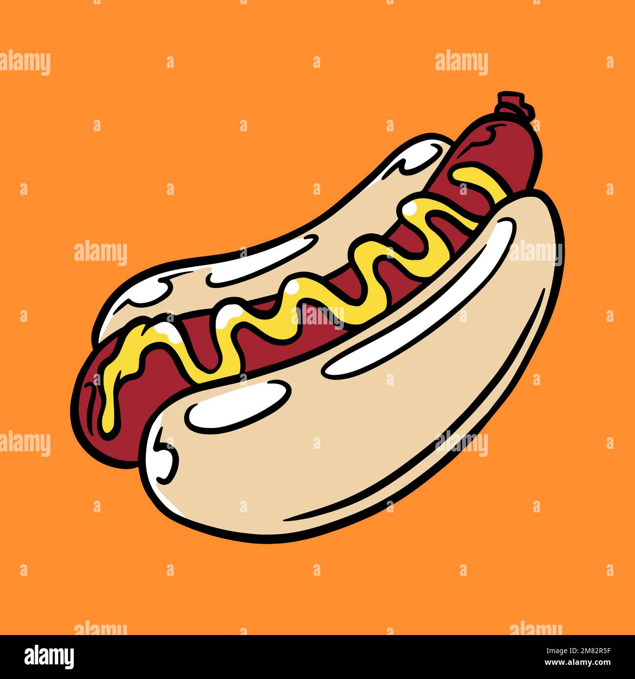 Hot dog sticker vector Stock Vector Image & Art - Alamy