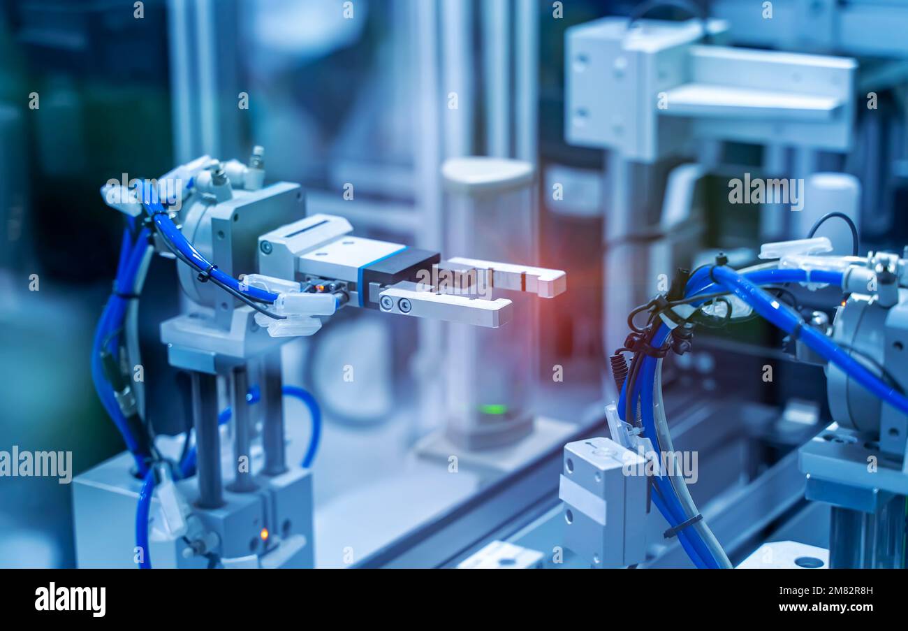 robot gripping and smart robot working on smart factory,industry 4.0 ...