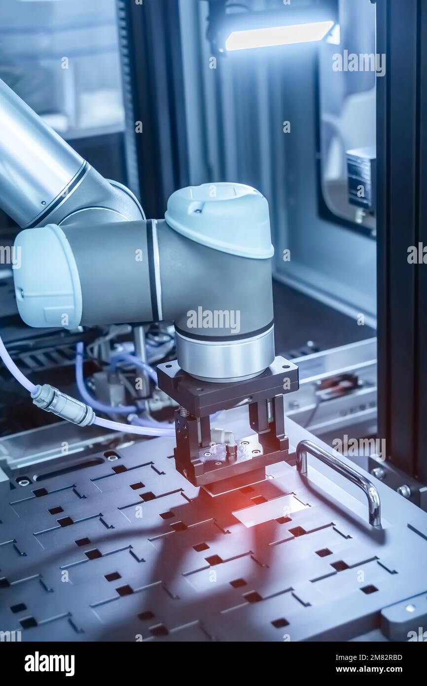 automatic gripping and smart robot working on smart factory,industry 4. ...