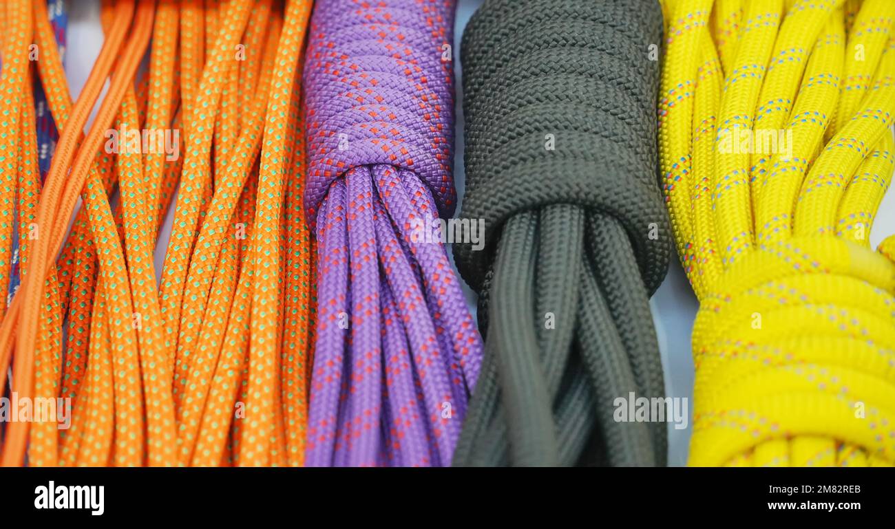 multi-colored safety and rescue polyamide strand ropes with a low ...